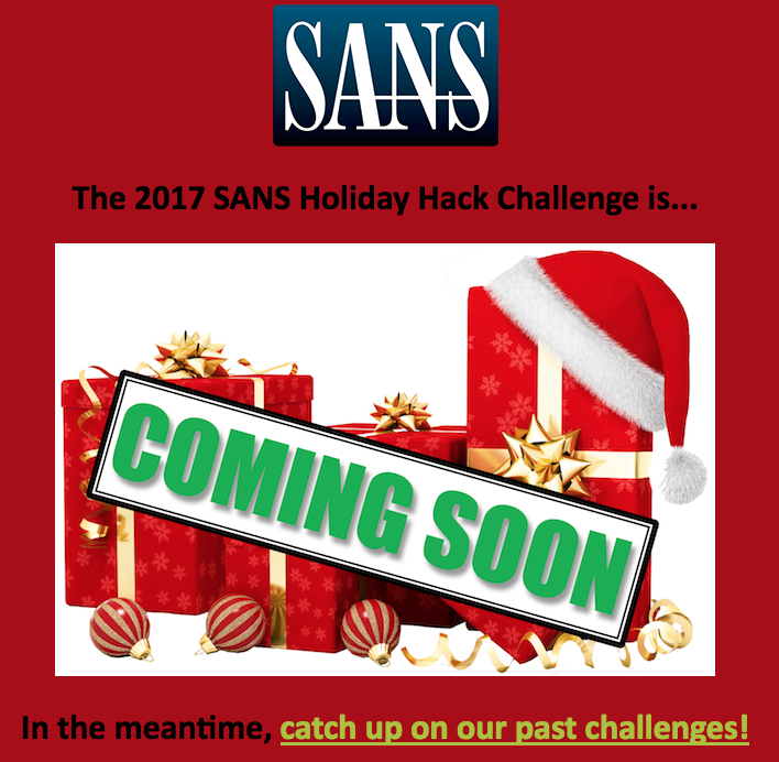 SANS 2017 Holiday Hack Writeup
